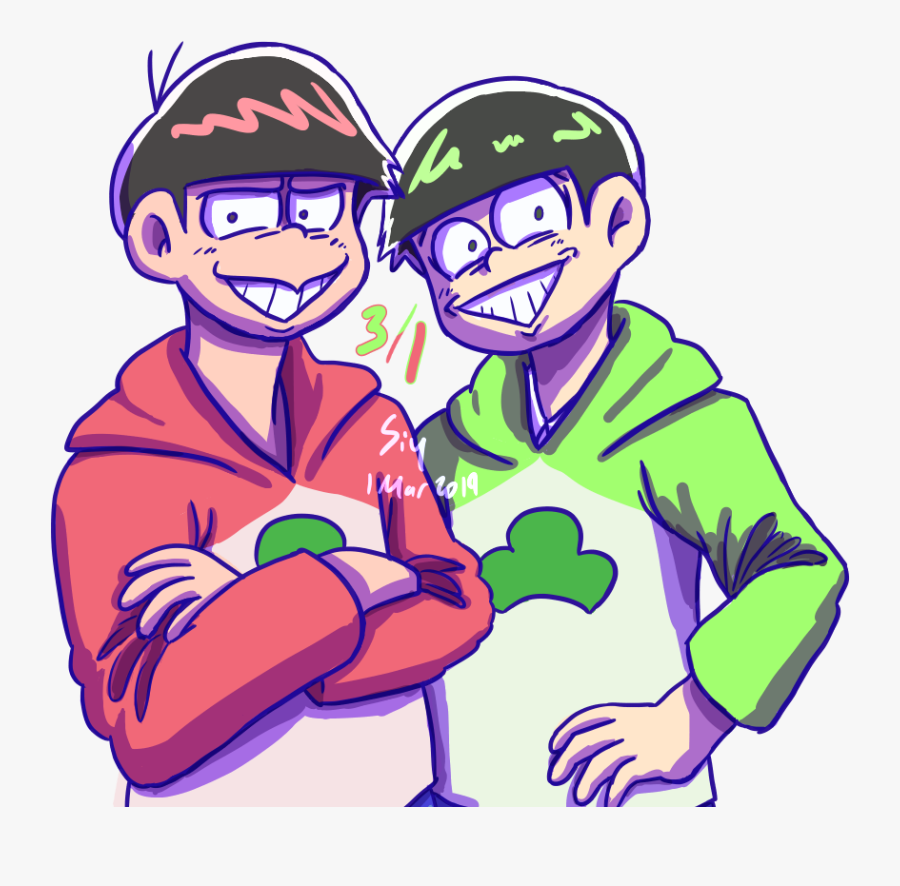 Osomatsu And Choromatsu Wear Mischievious Grins - Cartoon , Free ...