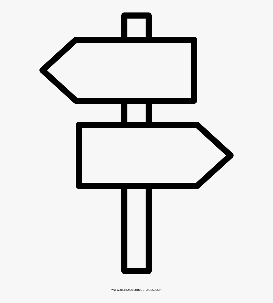 Sign Post Coloring Page - Cartel Para Colorear Png , Free Transparent ...