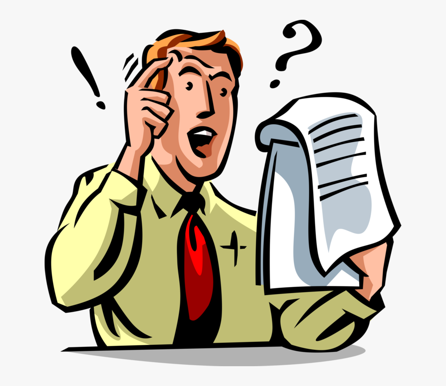 Vector Illustration Of Skeptical, Confused Businessman - Confused ...