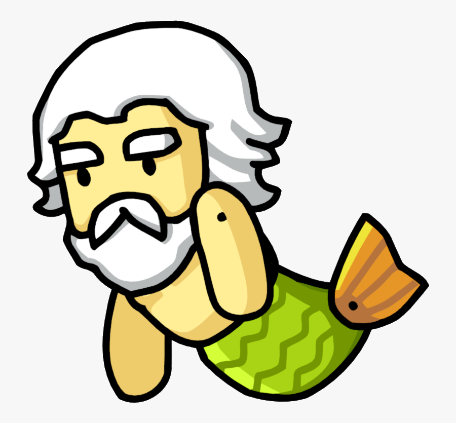 Merman - Cartoon Poseidon Greek God , Free Transparent Clipart - ClipartKey