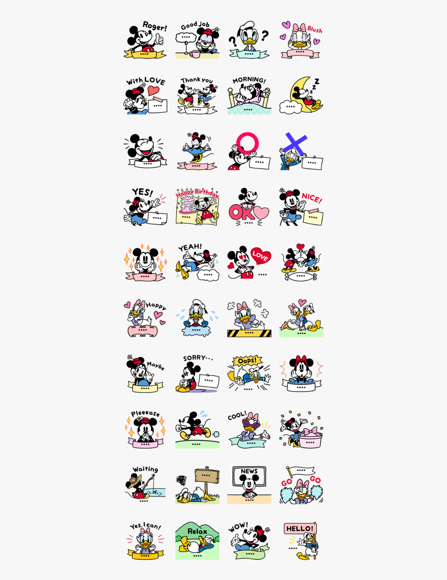 Mickey And Friends Custom Stickers Line Sticker Gif - Sticker , Free ...