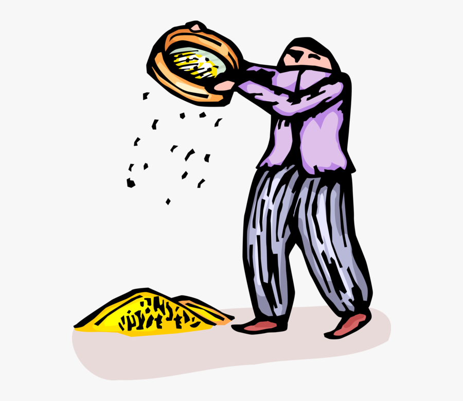 Vector Illustration Of Gold Rush Prospector Miner Dry - Extração De ...