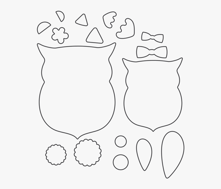 Mama & Baby Owl Die Outline - Drawing , Free Transparent Clipart ...
