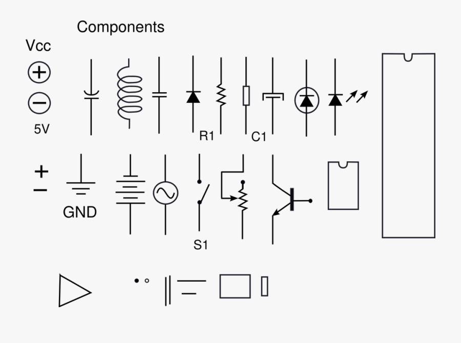 Vector Electronics - Electronic Components Drawing , Free Transparent ...