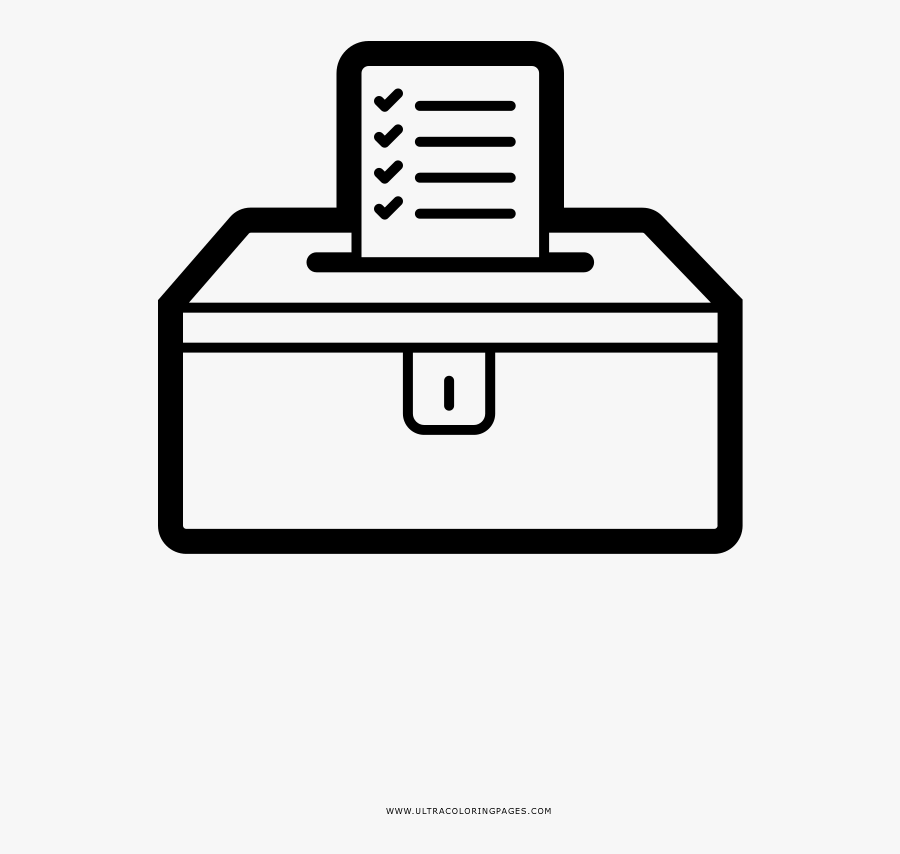 Ballot Box Coloring Page - Line Art , Free Transparent Clipart - ClipartKey