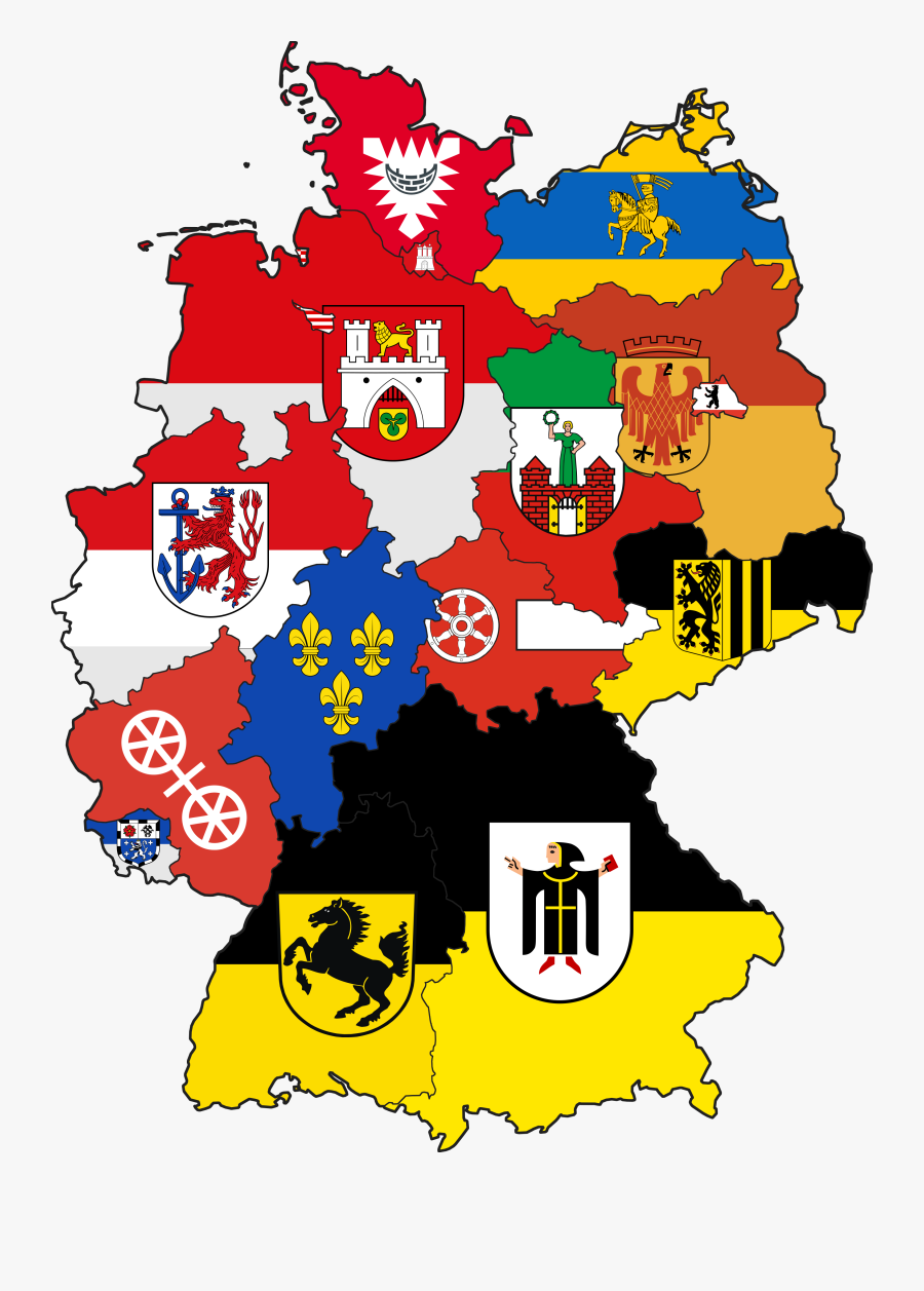 German States Map And Flags , Free Transparent Clipart - ClipartKey