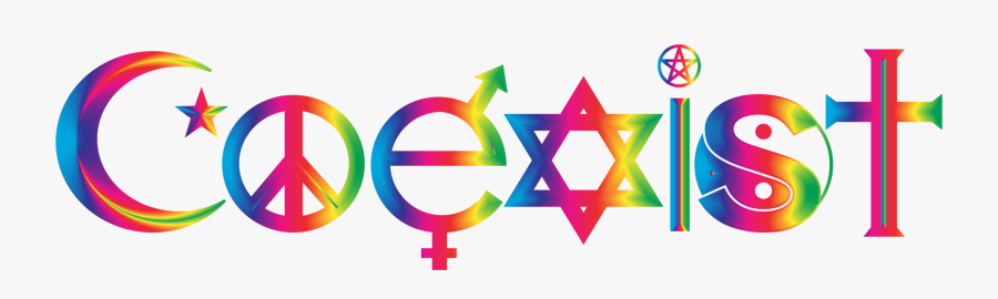 Text,graphic Design,logo - All Coexist Religion Sign , Free Transparent ...