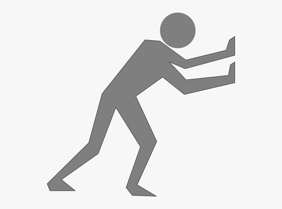 Man Pushing Grey Svg Clip Arts - Push Clipart , Free Transparent ...