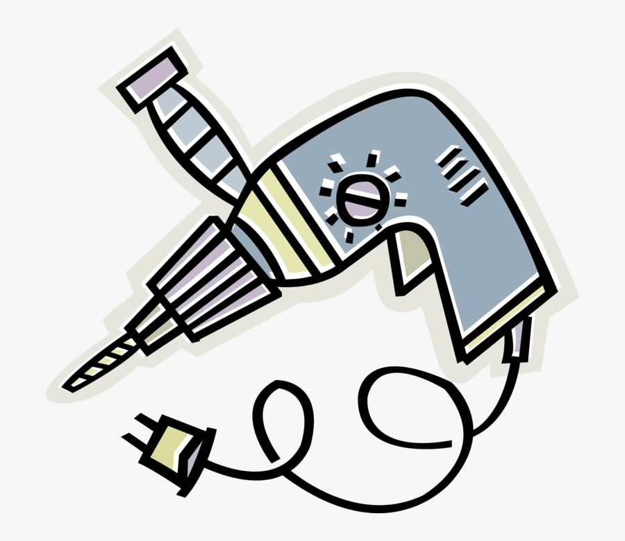 Vector Illustration Of Portable Electric Powered Drill - Taladro Gif En ...