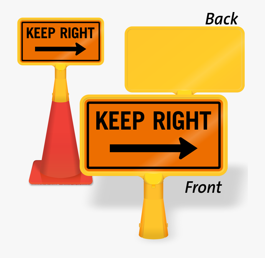 Keep Right Arrow Coneboss Sign - Watch Out For Exiting Vehicles Sign ...
