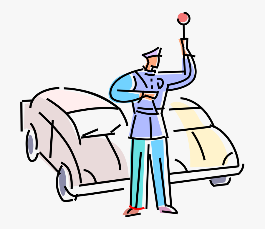 Traffic Cop With Stop - Traffic Policeman Stop Girl Vector , Free ...