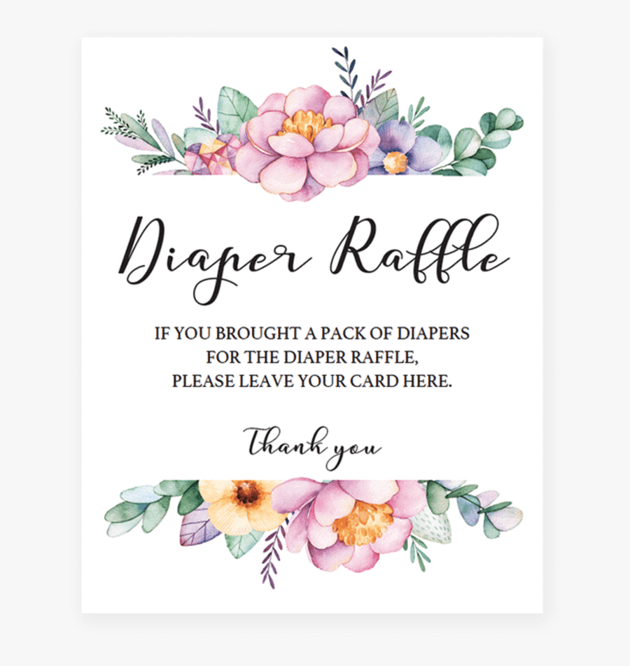 Diaper Clipart Raffle - Transparent High Resolution Watercolor Flowers ...