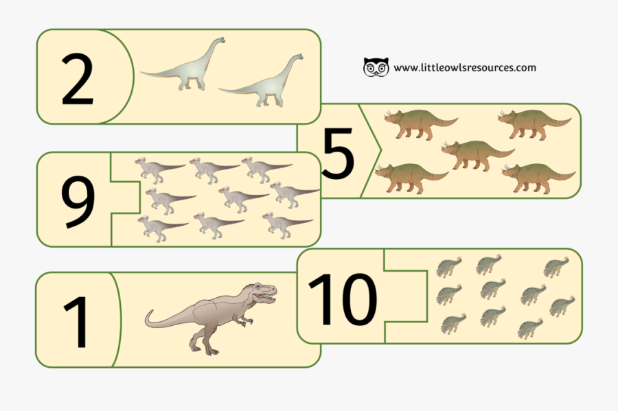 Dinosaur Counting Puzzles 1-10 , Free Transparent Clipart - ClipartKey