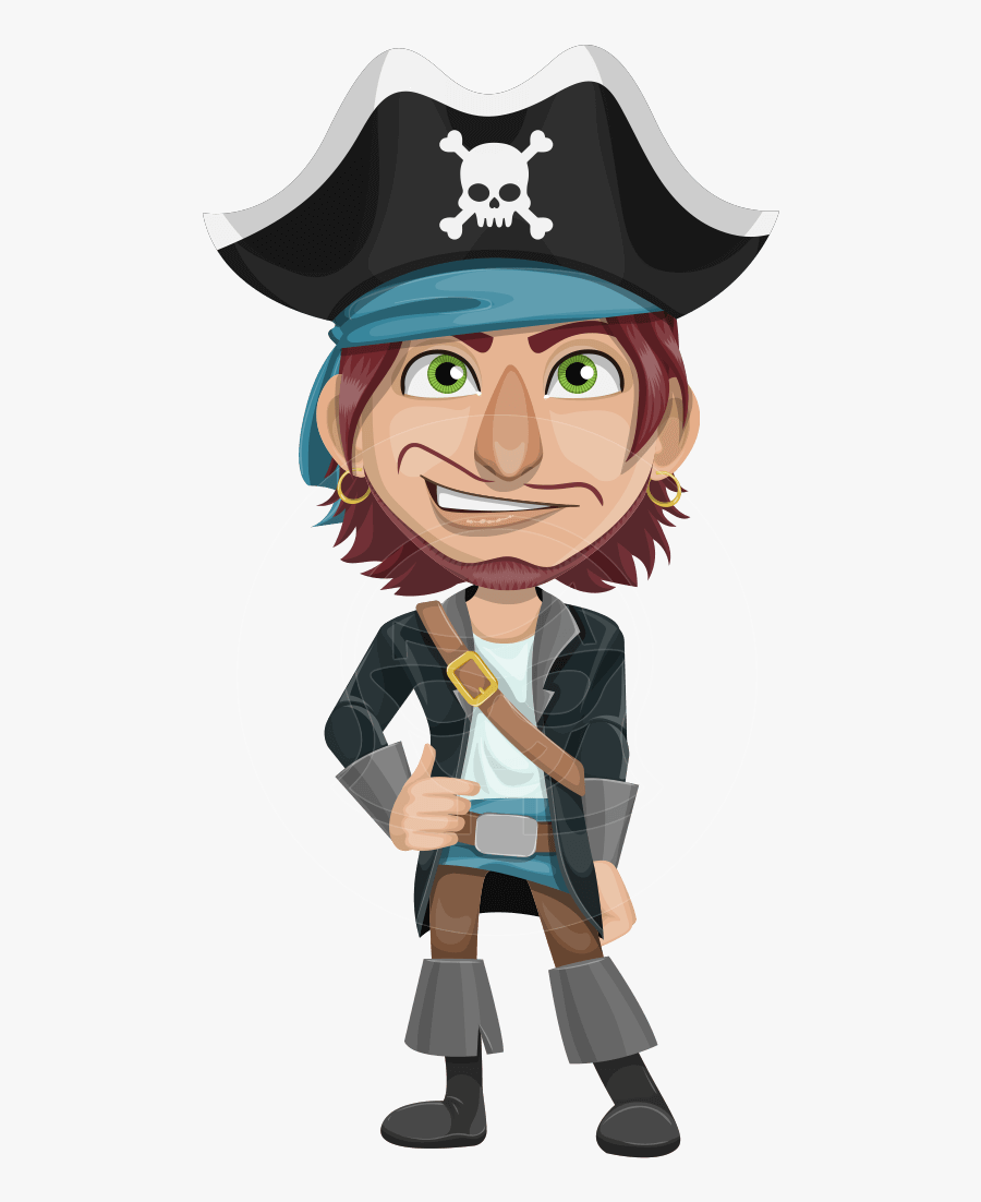 Funny Pirate Cartoon Vector Character Aka Pirate Tim - Pirate Cartoon ...