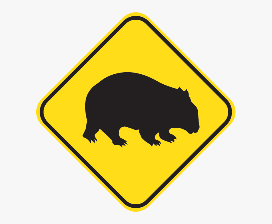 Wildlife Sign - Australian Road Sign Wombat , Free Transparent Clipart ...