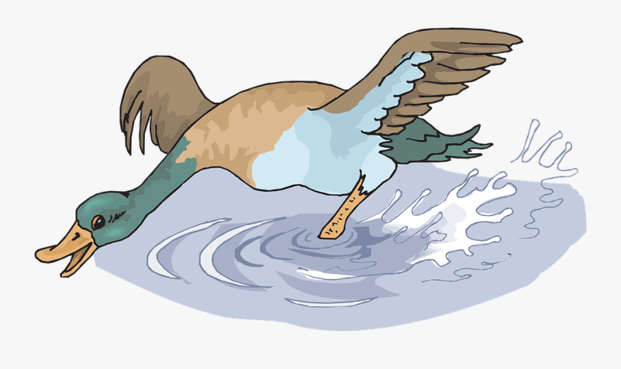 Flying Bird Cartoon 29, Buy Clip Art - Duck Splashing In Water Cartoon ...