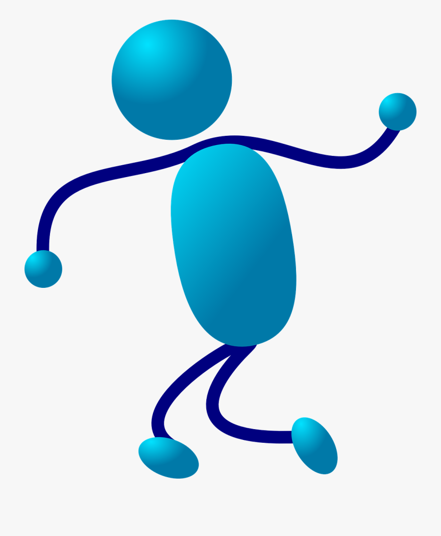 Stick Man Blue Man Step Run Transparent Image , Free Transparent ...