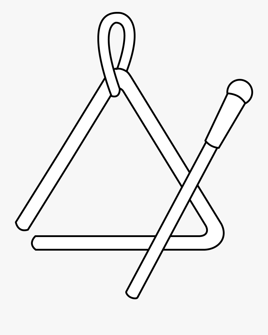 Transparent Teaching Clipart - Triangle Instrument Coloring Page , Free ...