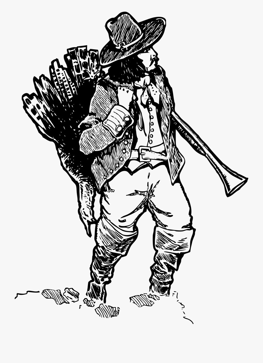 Pilgrim With Turkey - Pilgrim Hunting , Free Transparent Clipart ...