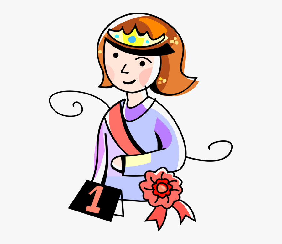 Vector Illustration Of Beauty Pageant Winner Queen , Free Transparent ...