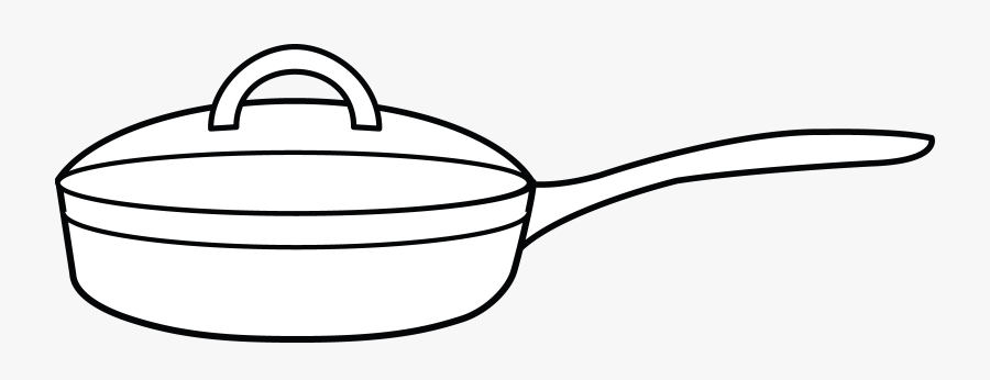 Frying Pan Coloring Page - Lid On A Pan Black And White Clipart , Free ...