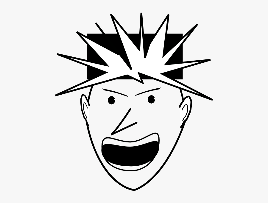 Angry Punk Svg Clip Arts - Black And White Cliparts Of Anger , Free ...
