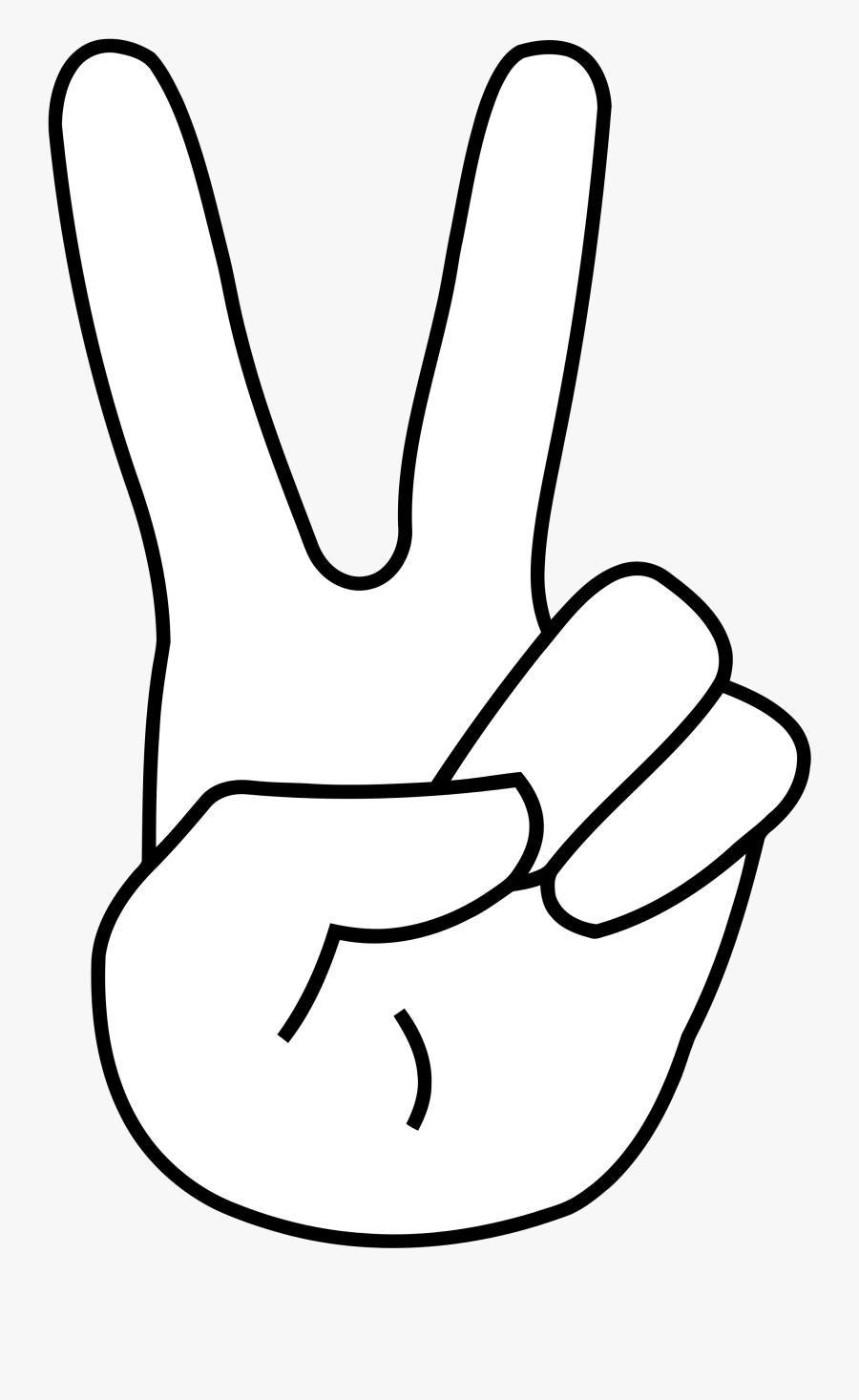 Hand Drawing Number 2 Clipart , Png Download - Hand 2 , Free ...
