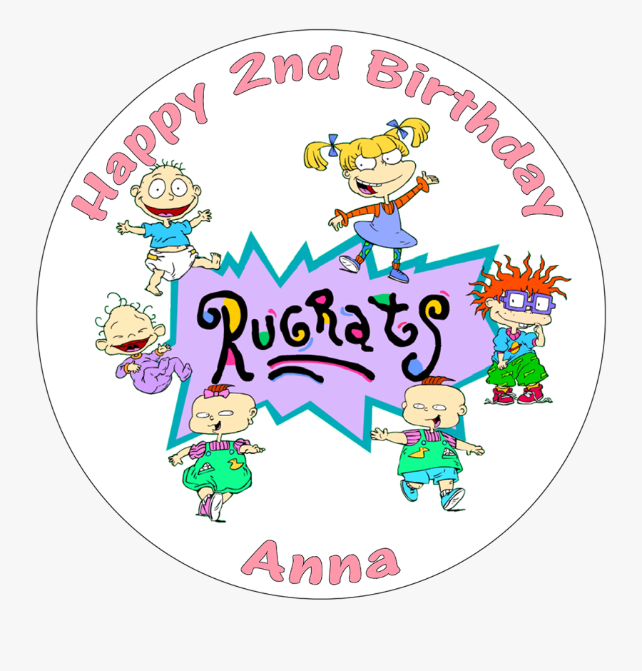 Rugrats Edible Personalised Round Birthday Cake Topper - Little Kid ...