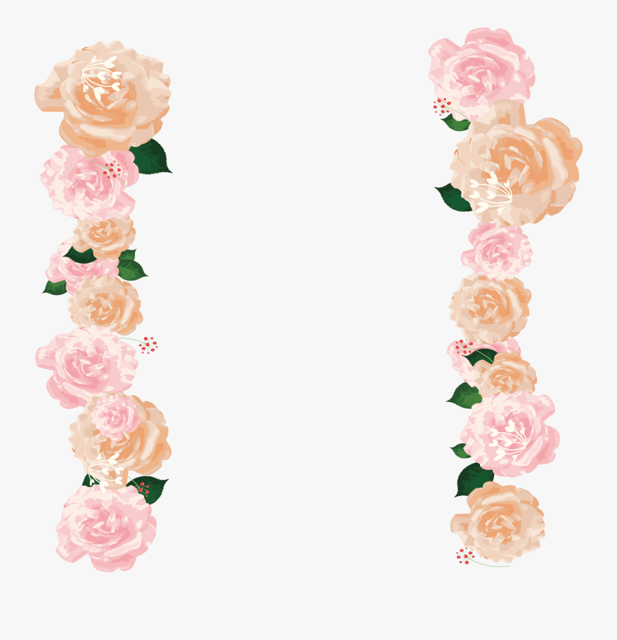 Clip Art Peach Border - Roses Transparent Border , Free Transparent ...