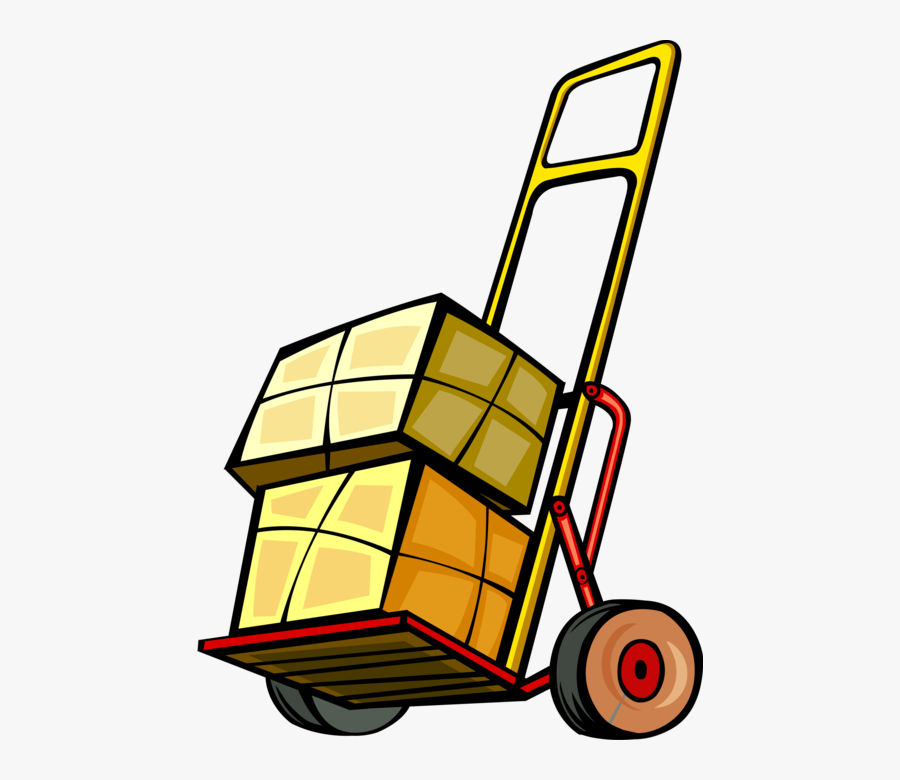 Vector Illustration Of Box-moving Handcart Dolly Or - Vector Graphics ...