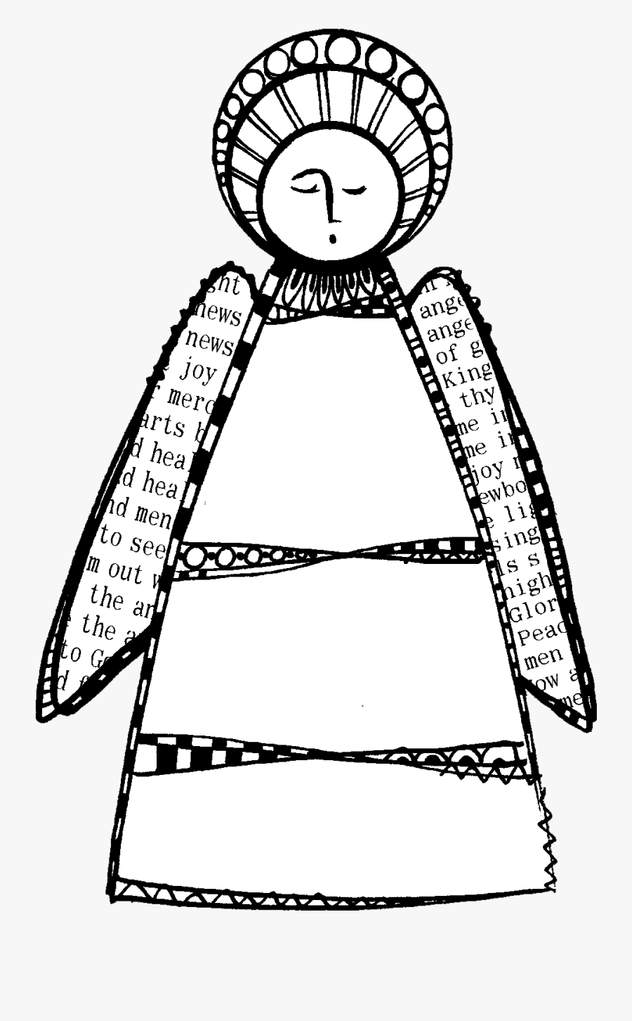 Christmas Angel Free Digi Stamp - Illustration , Free Transparent ...