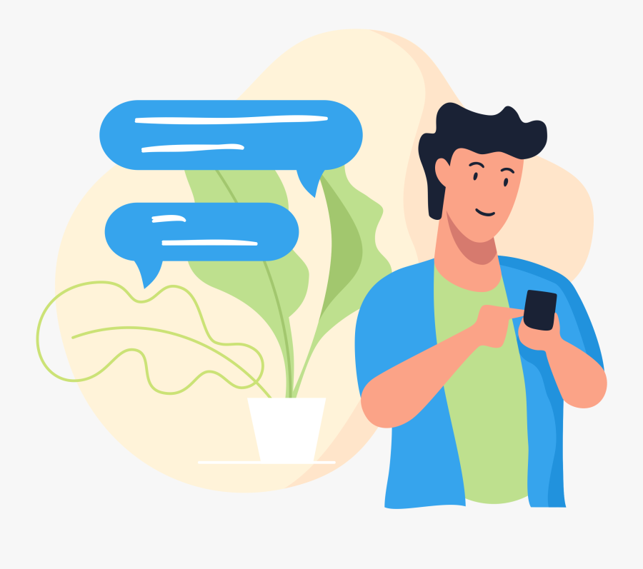 Automated Reminders And Confirmations - Man With Phone Vector , Free ...