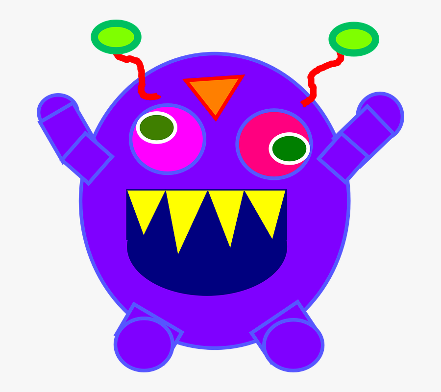 Blue Monster Svg Clip Arts - Clip Art Happy Monster , Free Transparent ...