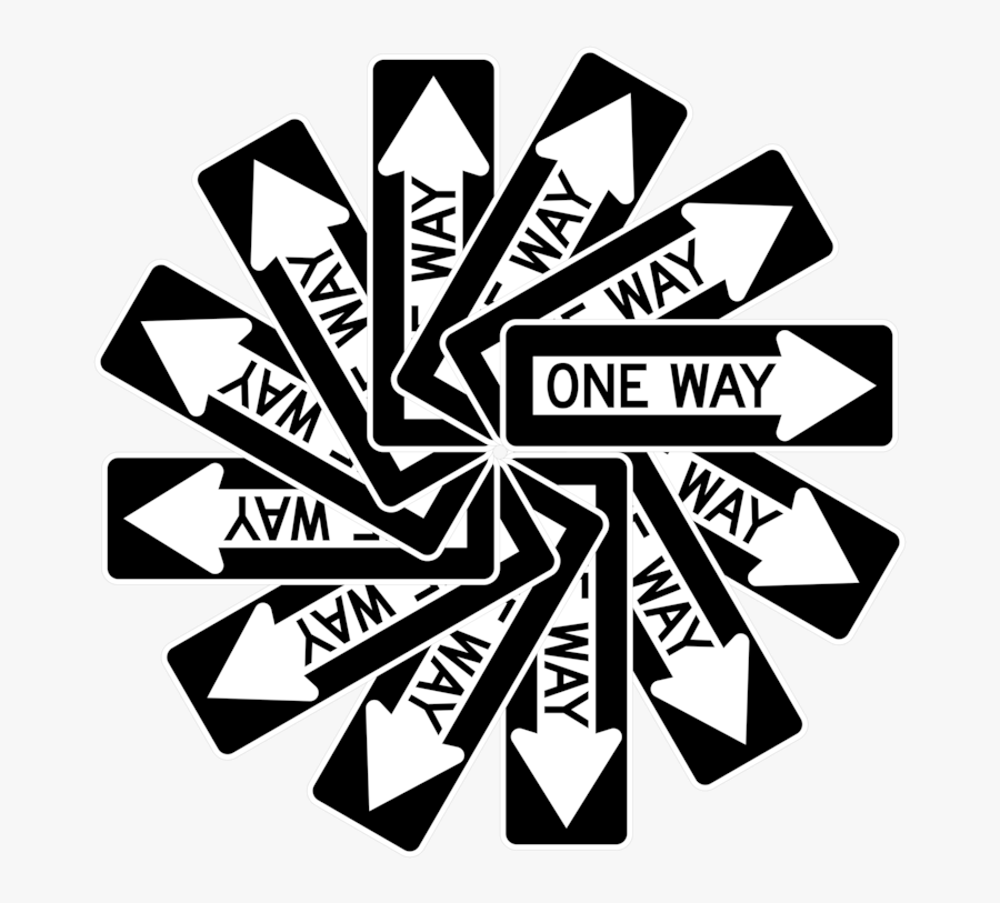 Blackandwhite,graphic Design,logo - One Way Sign , Free Transparent ...