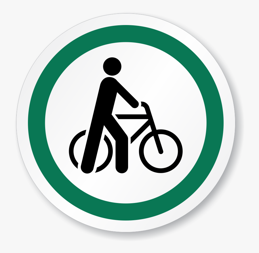Bicycle Symbol Iso Circle Sign - Walk Your Bike , Free Transparent ...