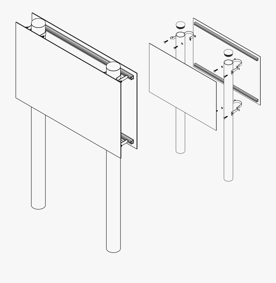 Post Mounted Panel Signs Double Sided Isometric , Free Transparent ...