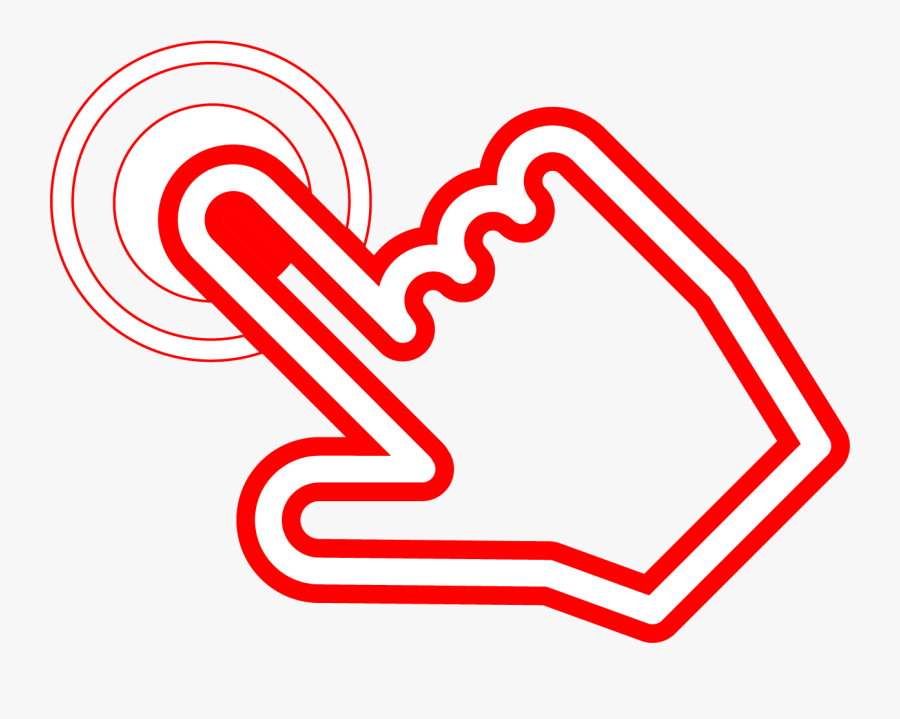 Finger Click Red Outline , Free Transparent Clipart - ClipartKey