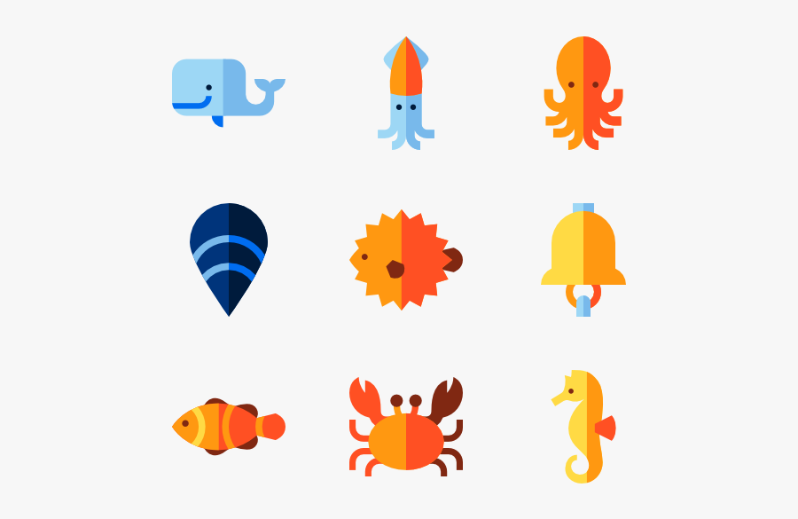 Sea Life - Sea Creatures Icon , Free Transparent Clipart - ClipartKey