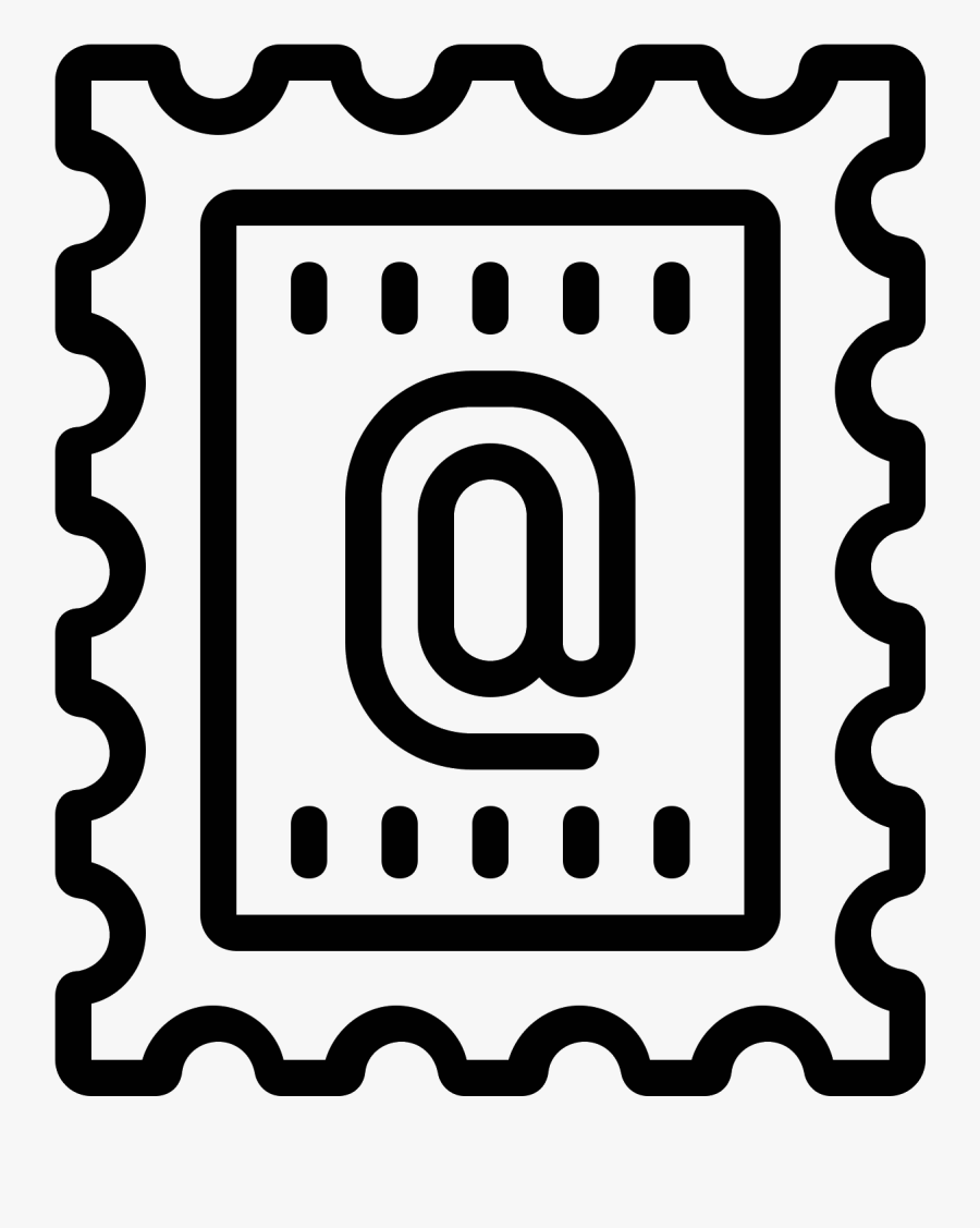 Transparent Mail Clipart Black And White - Square Stamp Clip Art , Free ...