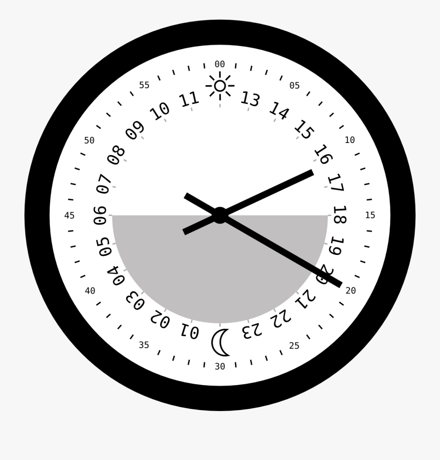 Clock With 24 Hour Face , Free Transparent Clipart - ClipartKey