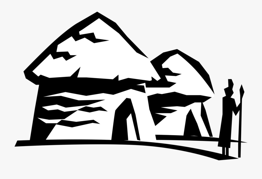 Vector Illustration Of African Village Grass Hut Vernacular - Huts ...