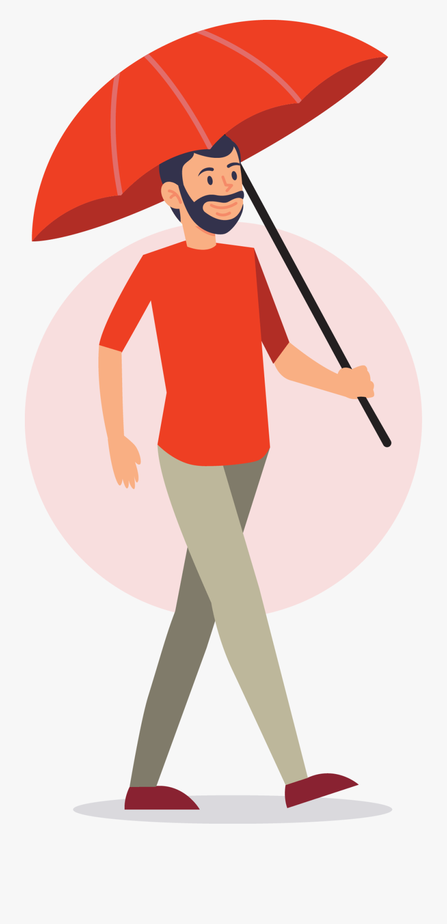 Tallest Tourguide Tours Tour Guide With Red Umbrella - Cartoon , Free ...