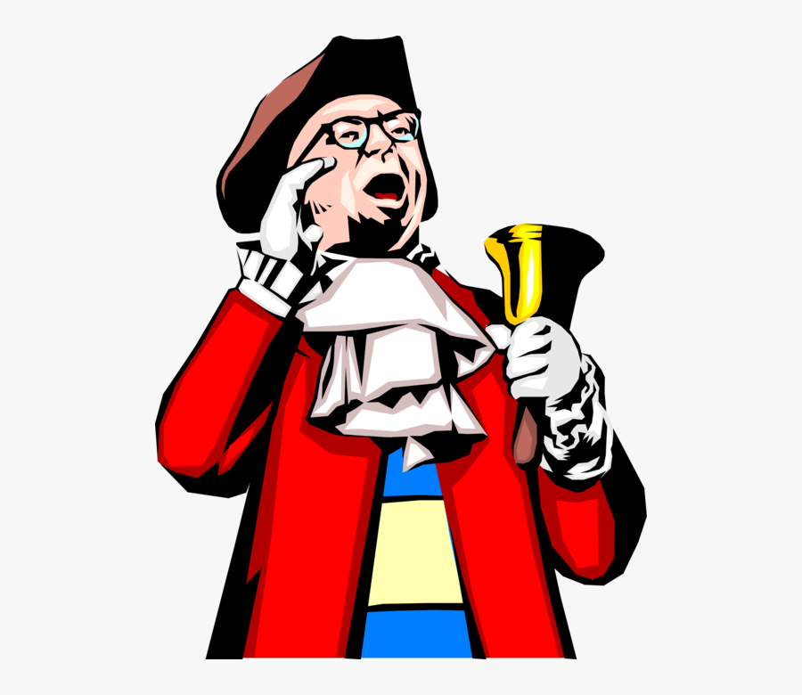 Vector Illustration Of Town Crier Or Bellman Makes - Town Crier Clip ...