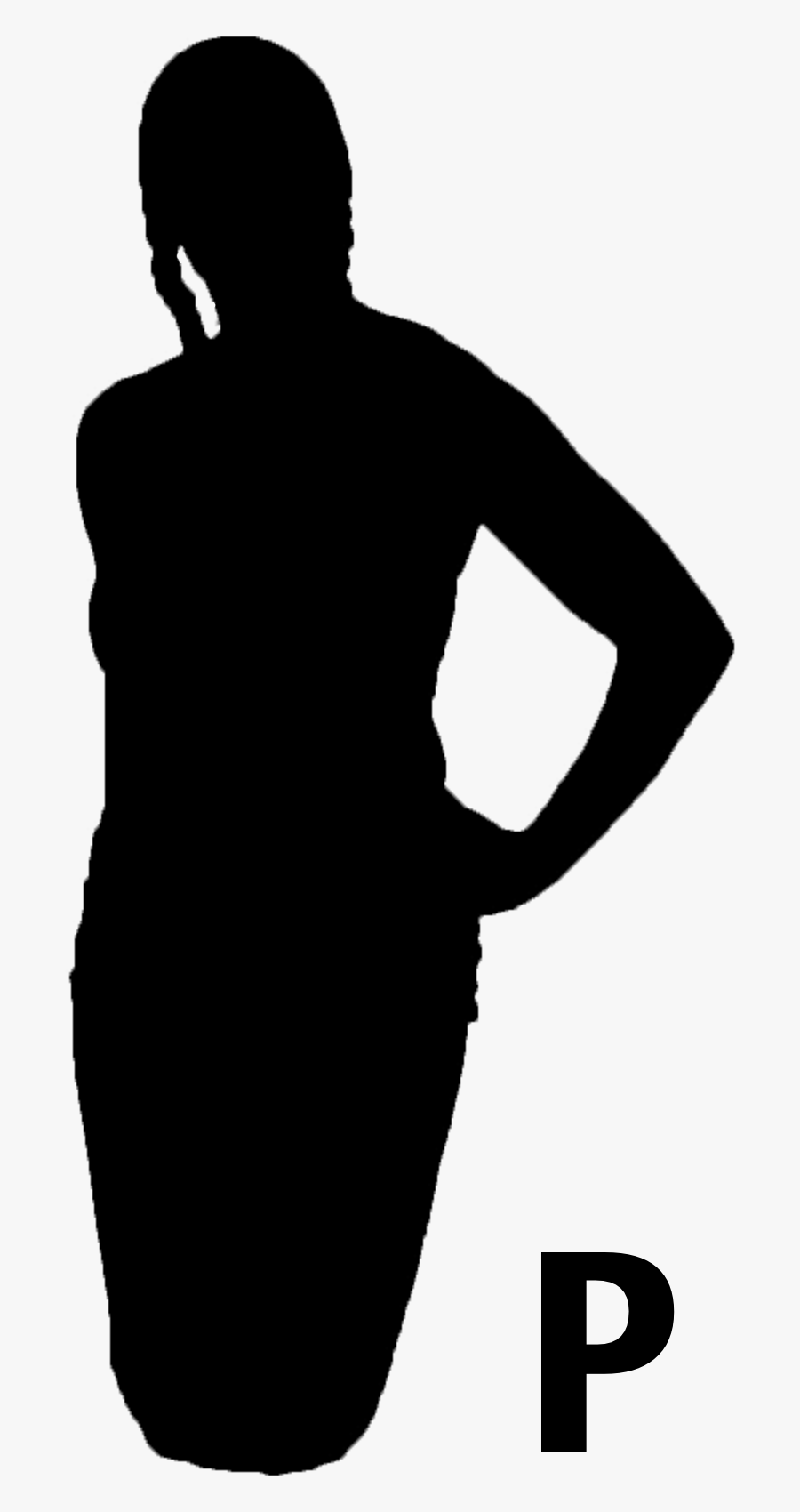 Alphabet Kneeling Shoulder White Font - Silhouette , Free Transparent ...