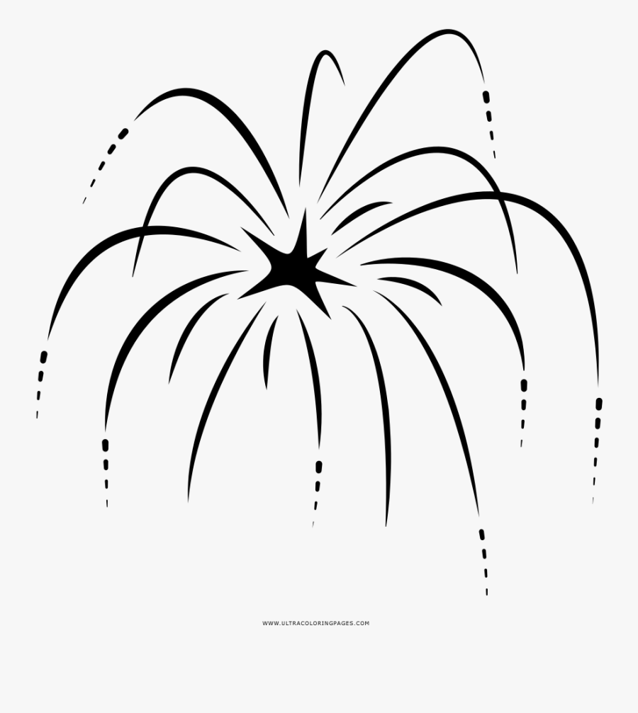 Fireworks Coloring Page - Line Art , Free Transparent Clipart - ClipartKey