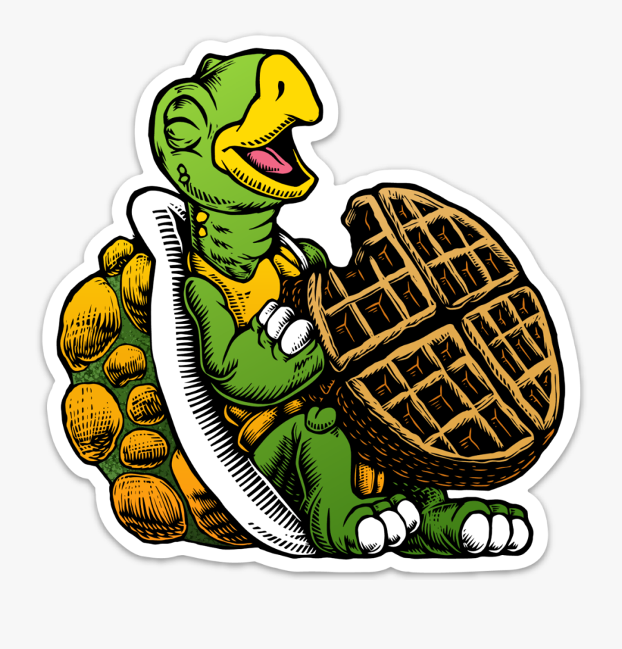 Image Of Turtle Eating A Waffle Sticker , Free Transparent Clipart ...