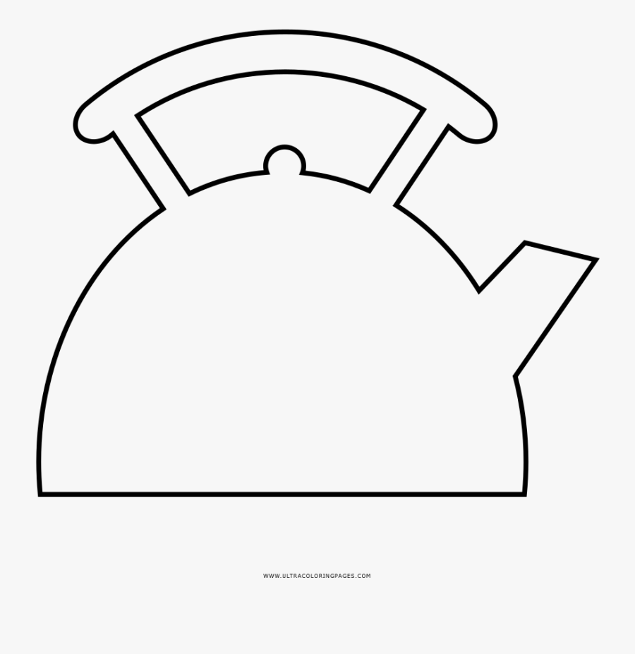 Tea Kettle Coloring Page - Line Art , Free Transparent Clipart - ClipartKey