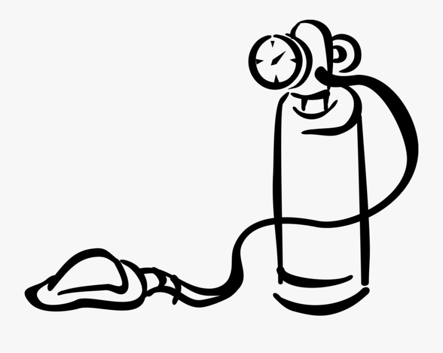 Vector Illustration Of Home Medical Oxygen Cylinder - Oxygen Tank ...