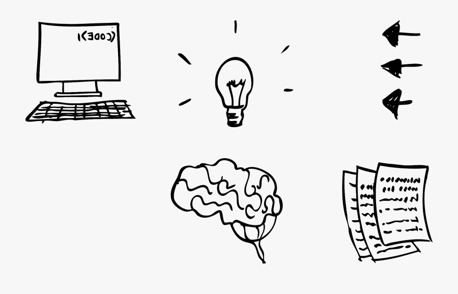 Brain With Computer Drawing , Free Transparent Clipart - ClipartKey