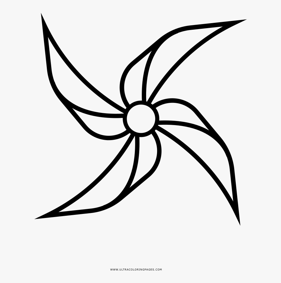 Pinwheel Coloring Page - Pinwheel White And Black , Free Transparent ...